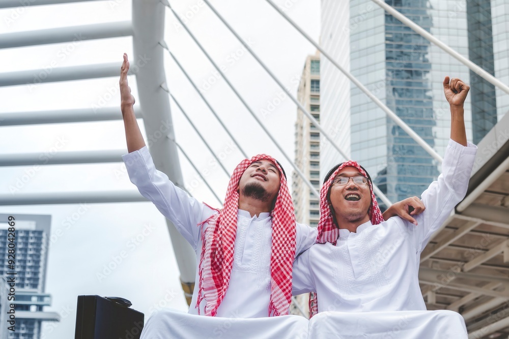 Arab muslim men talking together team uae union teamwork people ...