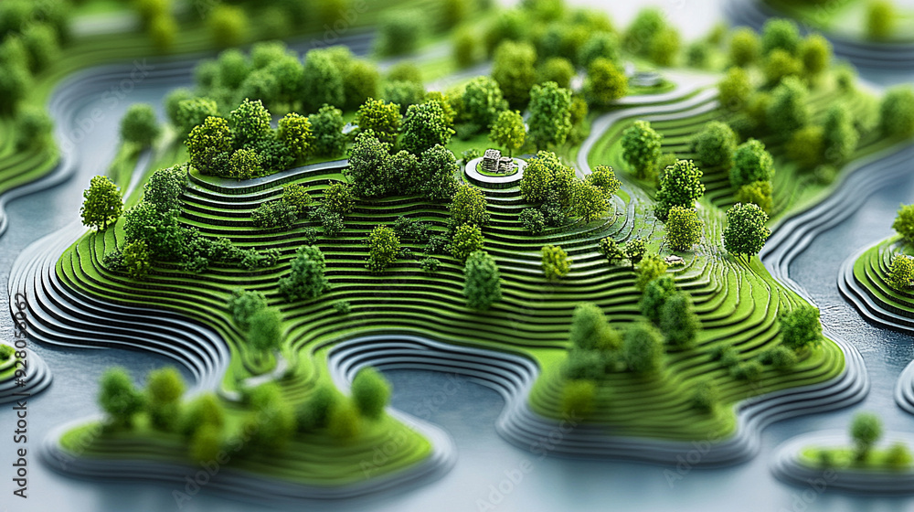 GIS geodata mapping concept showcasing detailed layers of geographic ...