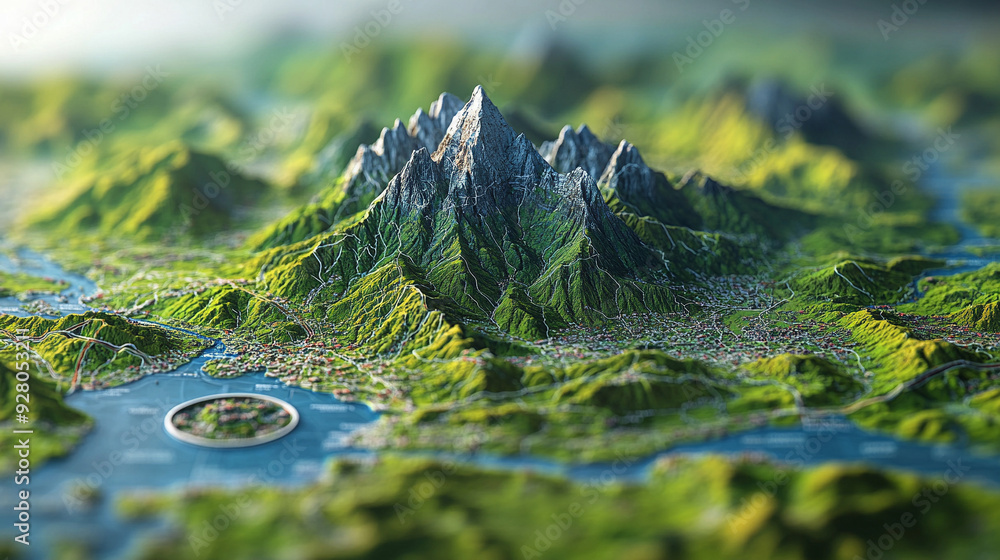 GIS geodata mapping concept showcasing detailed layers of geographic ...