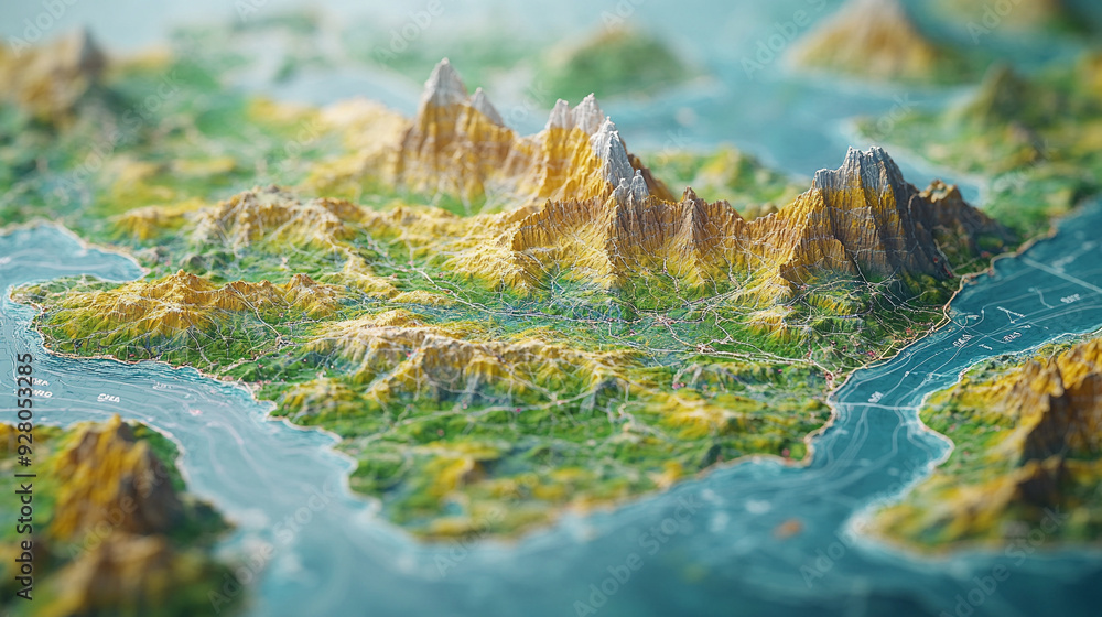 GIS geodata mapping concept showcasing detailed layers of geographic ...