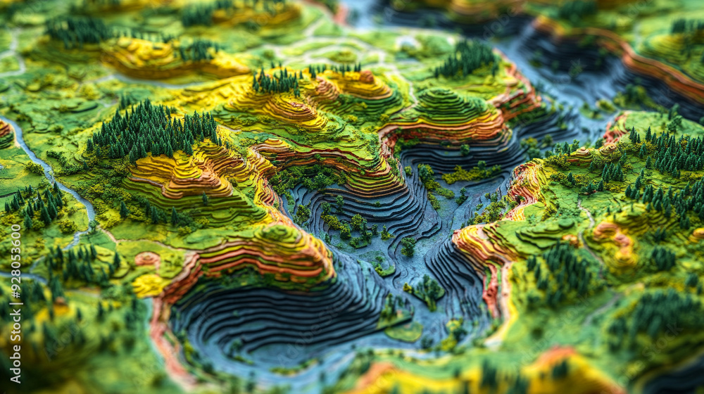 GIS geodata mapping concept showcasing detailed layers of geographic ...