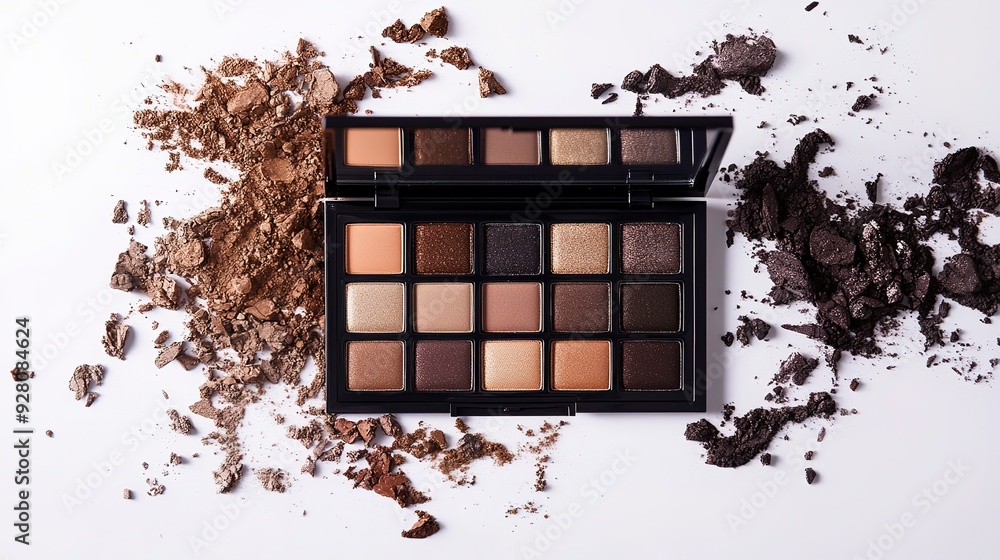 Cosmetic Palette with Shadows: A Detailed Display of a Makeup Palette ...