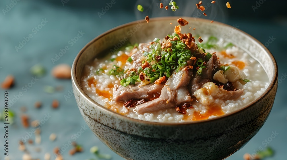 Floating Feast Graceful Thai Jok Porridge with Pork and Century Egg ...