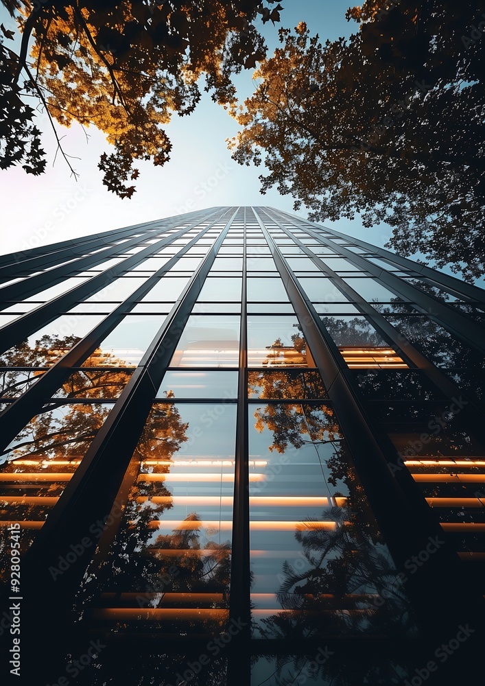 view tall building lot windows placed looking depth details mysterious ...