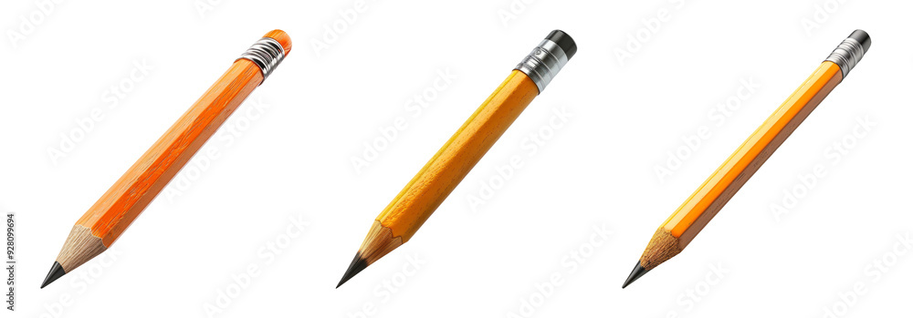 Pencils set isolated on transparent background with different types of ...