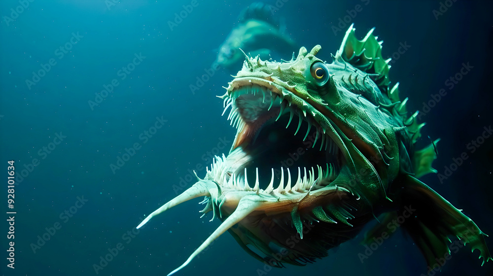 Anglerfish Lurking in the Depths of the Dark and Mysterious Ocean A ...