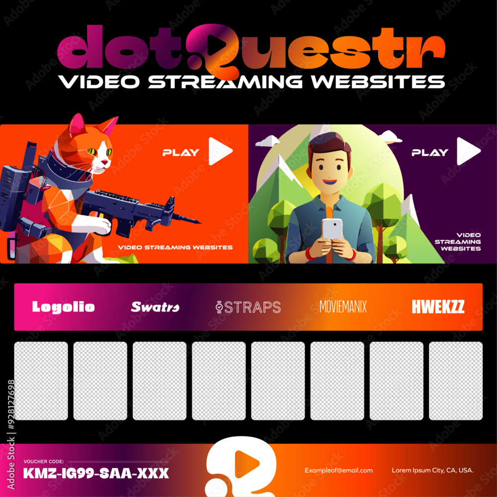 Social Media Square Templates - Dotquestr quest on video streaming ...