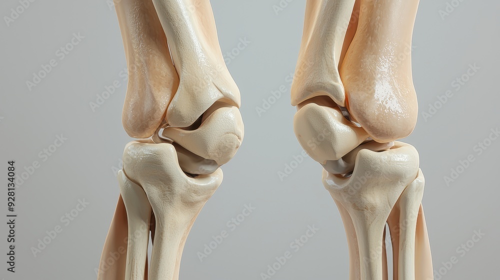 Medical Illustration of Human Knee Joints Showing Detailed Anatomy for ...