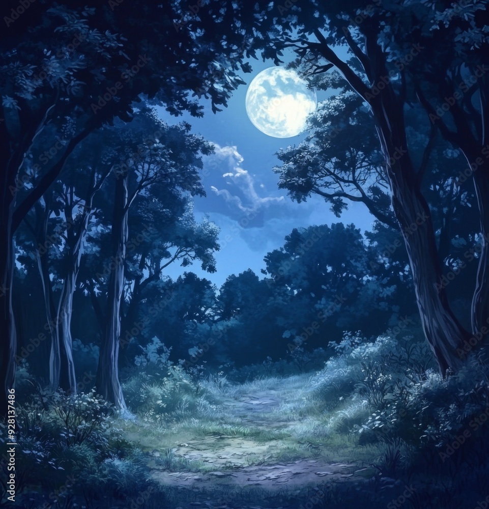 Mystical Moonlit 2025 Forest Fantasy: Enchanting Anime-Style Night in ...