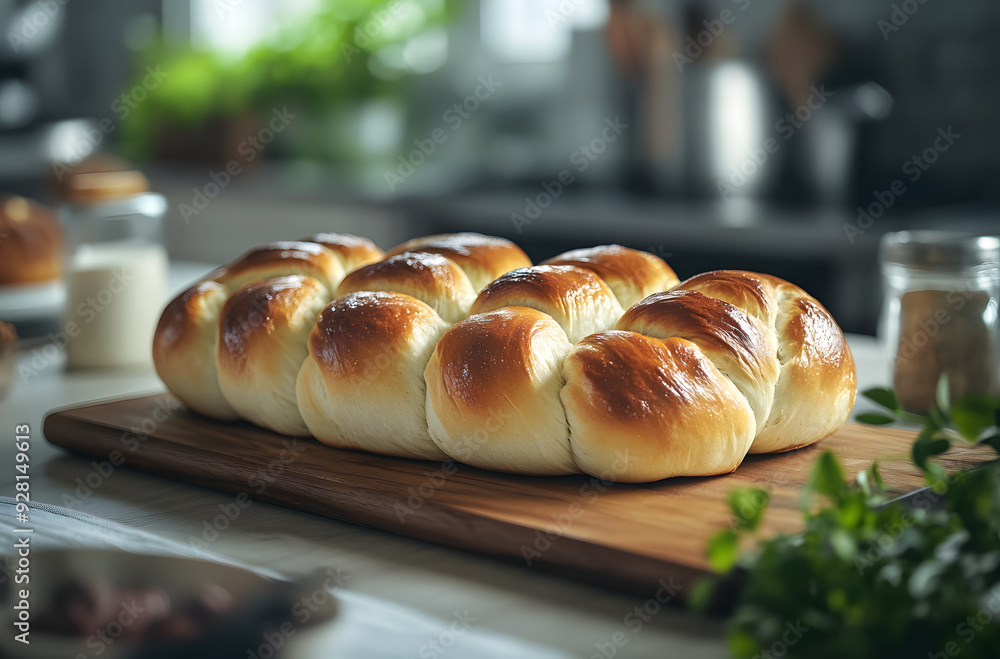 "Professional Product Photo of White Bread Braided in a Traditional ...