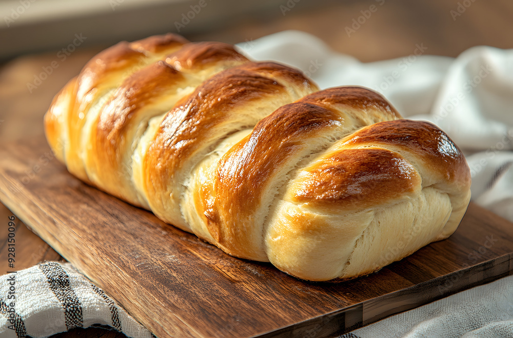 "Professional Product Photo of White Bread Braided in a Traditional ...