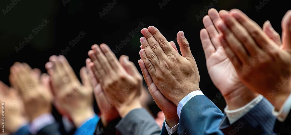 Many hands clapping in unison, a powerful image representing applause ...