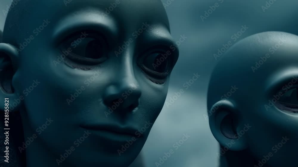 A captivating art exhibit showcases unique alien-inspired sculptures ...