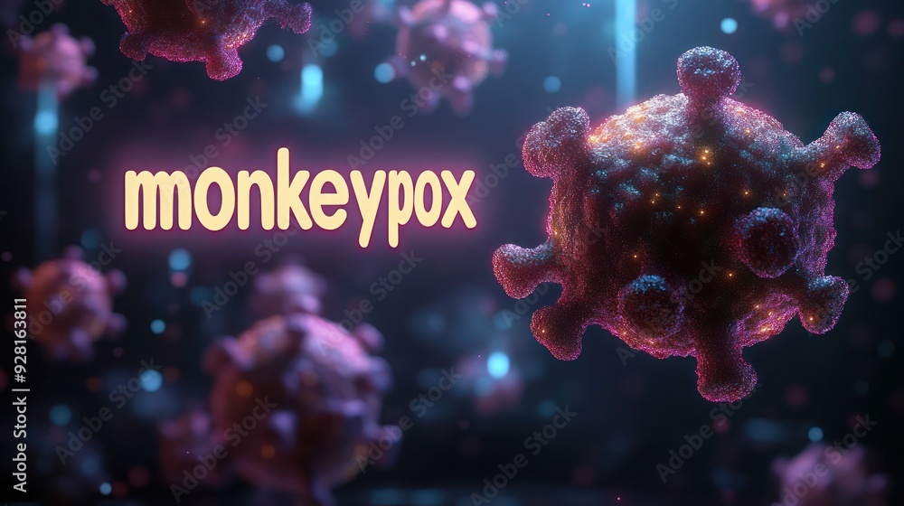 Mpox (monkey pox) virus, Monkeypox viruses, pathogen closeup ...