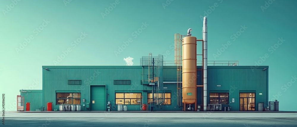 A 3D visualization of the biomethane production process from biogas ...