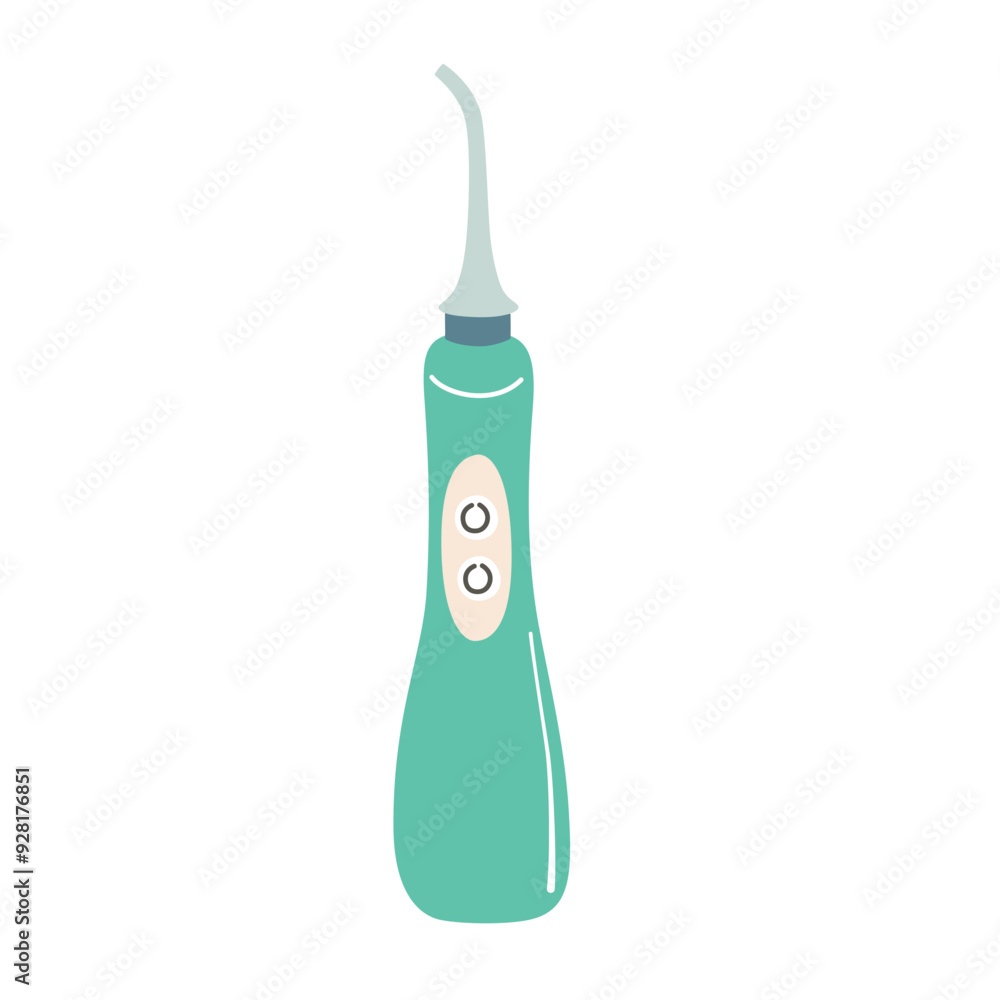 Vector illustration of a portable oral irrigator in flat cartoon style ...