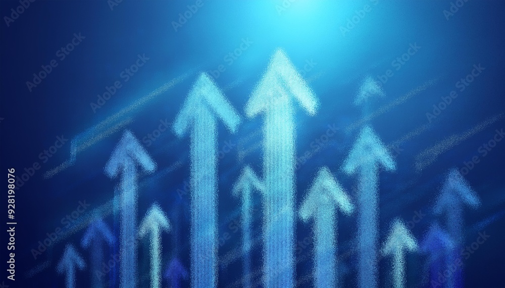 Dynamic 3D arrows in motion on a sleek blue background, illustrating ...