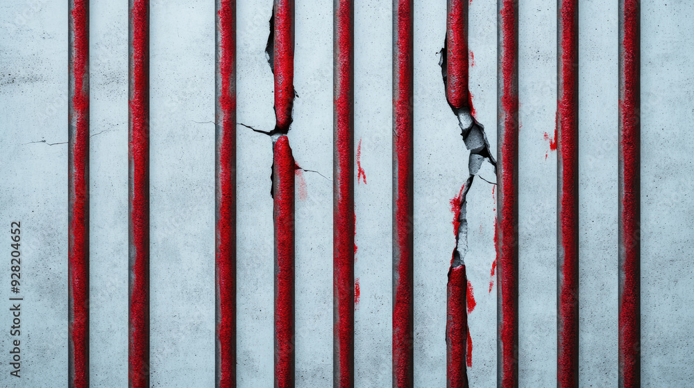 Explore a haunting image of a damaged concrete wall with cracked ...