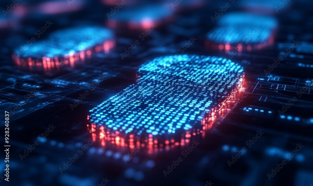 Cybersecurity digital footprints made of binary code, highlighting the importance of ...