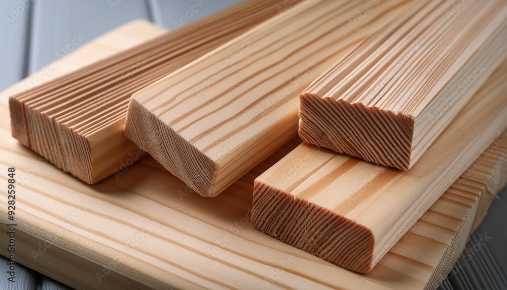 Wooden lumber, industrial wood billets, timber planks. Natural texture ...