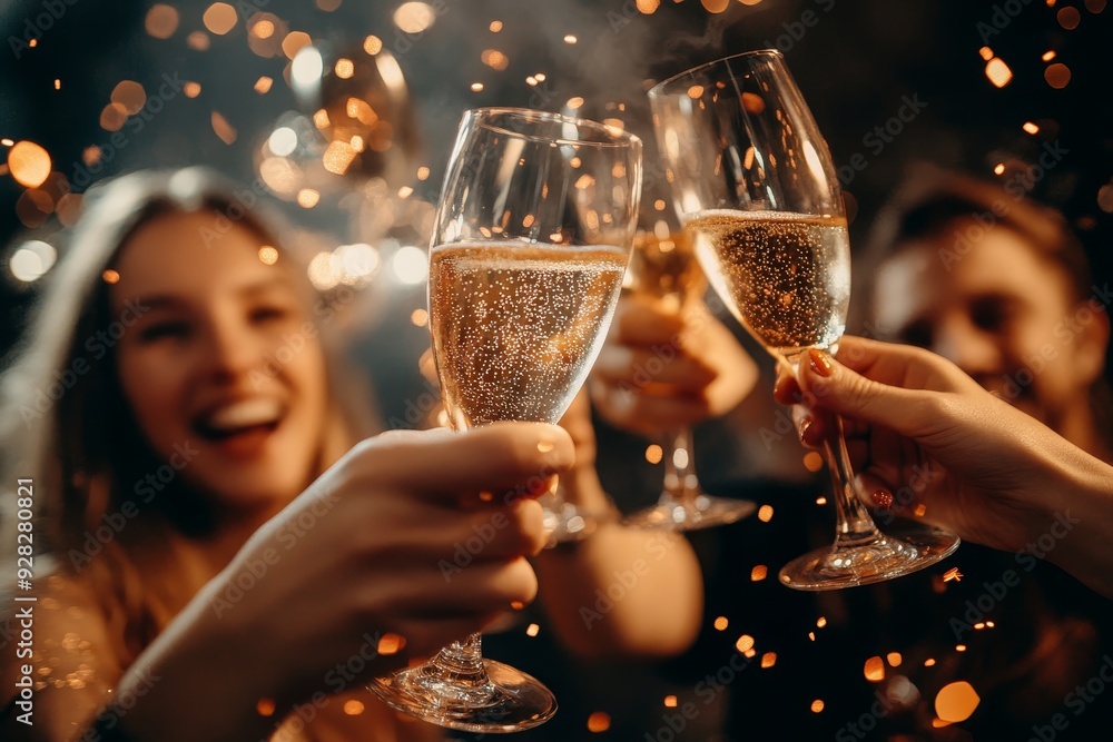 Generative AI picture of excited party people dancing chilling toasting ...