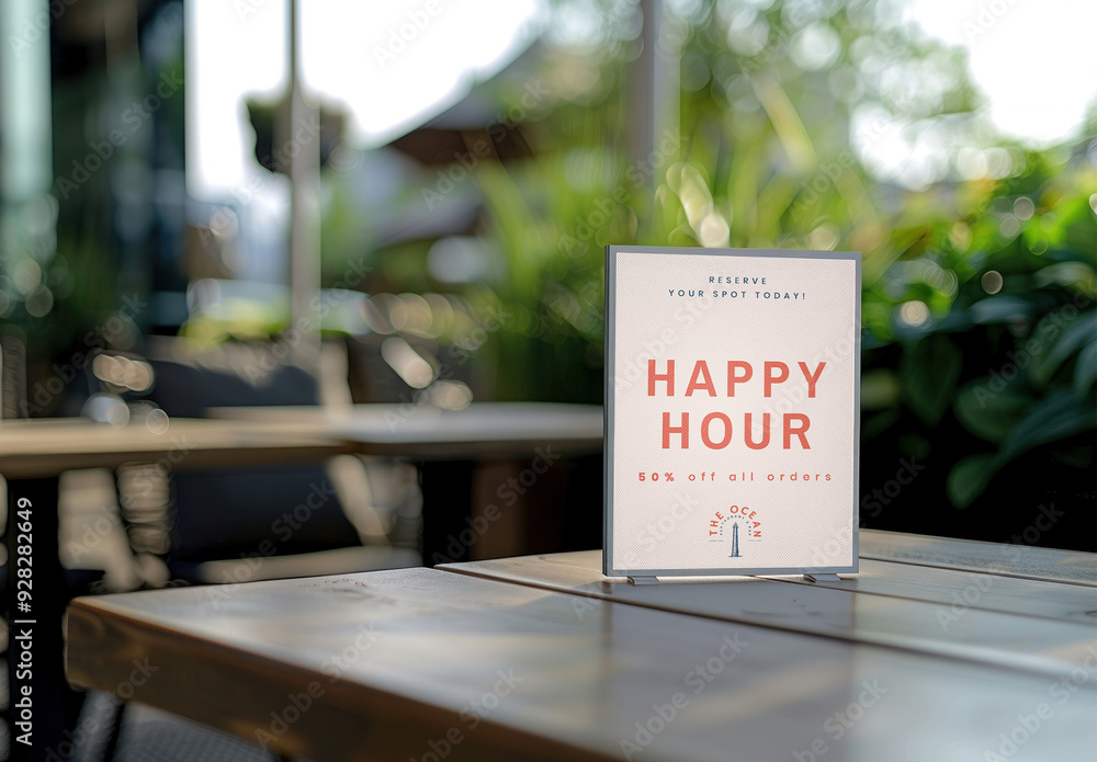 Restaurant Table Menu Mockup With Generative AI Stock Template | Adobe ...