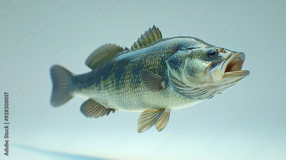 largemouth bass isolated side view for guides. ilustração do Stock ...