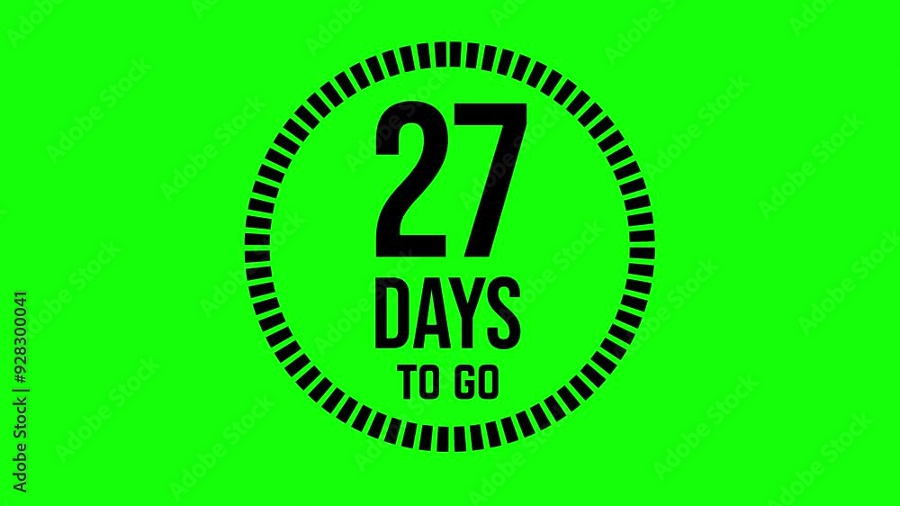 27 days to go, 27 days count 2D animation, motion graphics running ...