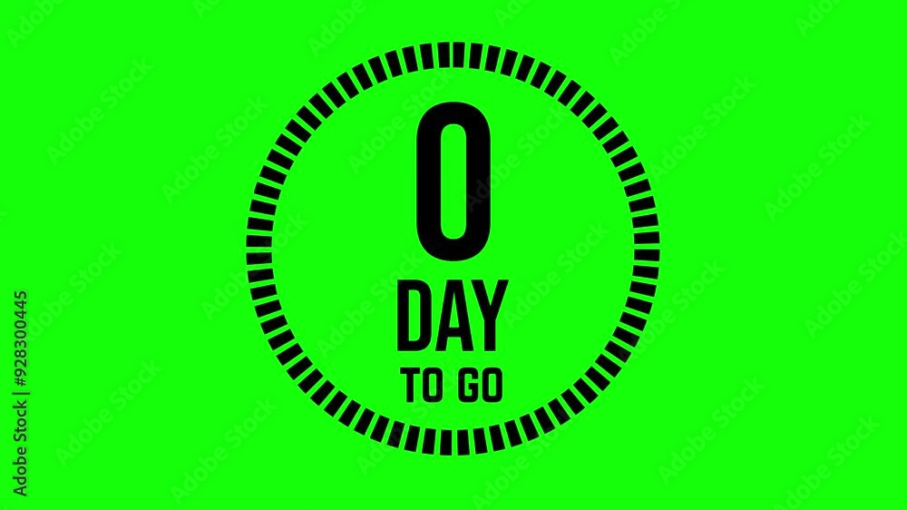 0 day to go, 31 t0 0 day count 2D animation, motion graphics running ...
