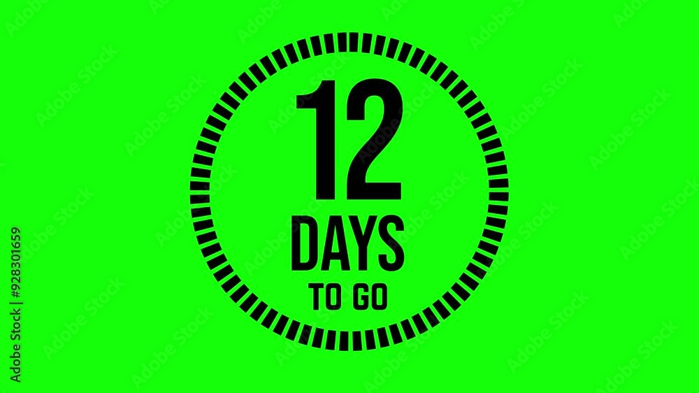 12 days to go, 12 days count 2D animation, motion graphics running ...