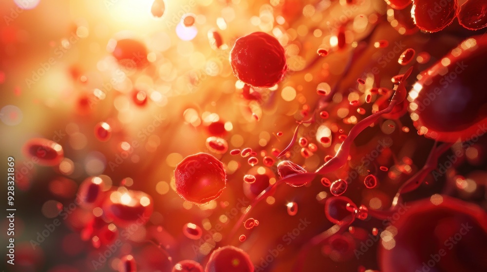 Blood cell red 3d background vein flow platelet wave cancer medicine ...
