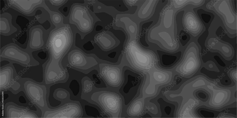 Gray Stylized topographic contour map. Abstract lines or wavy backdrop ...