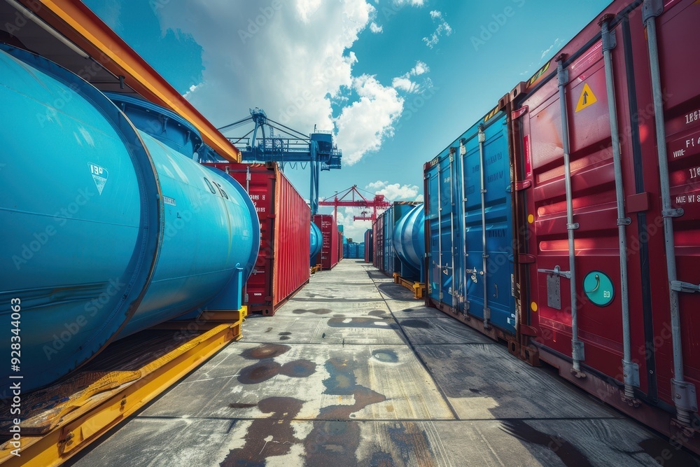 Chemical tank container for global transport by truck in the container ...