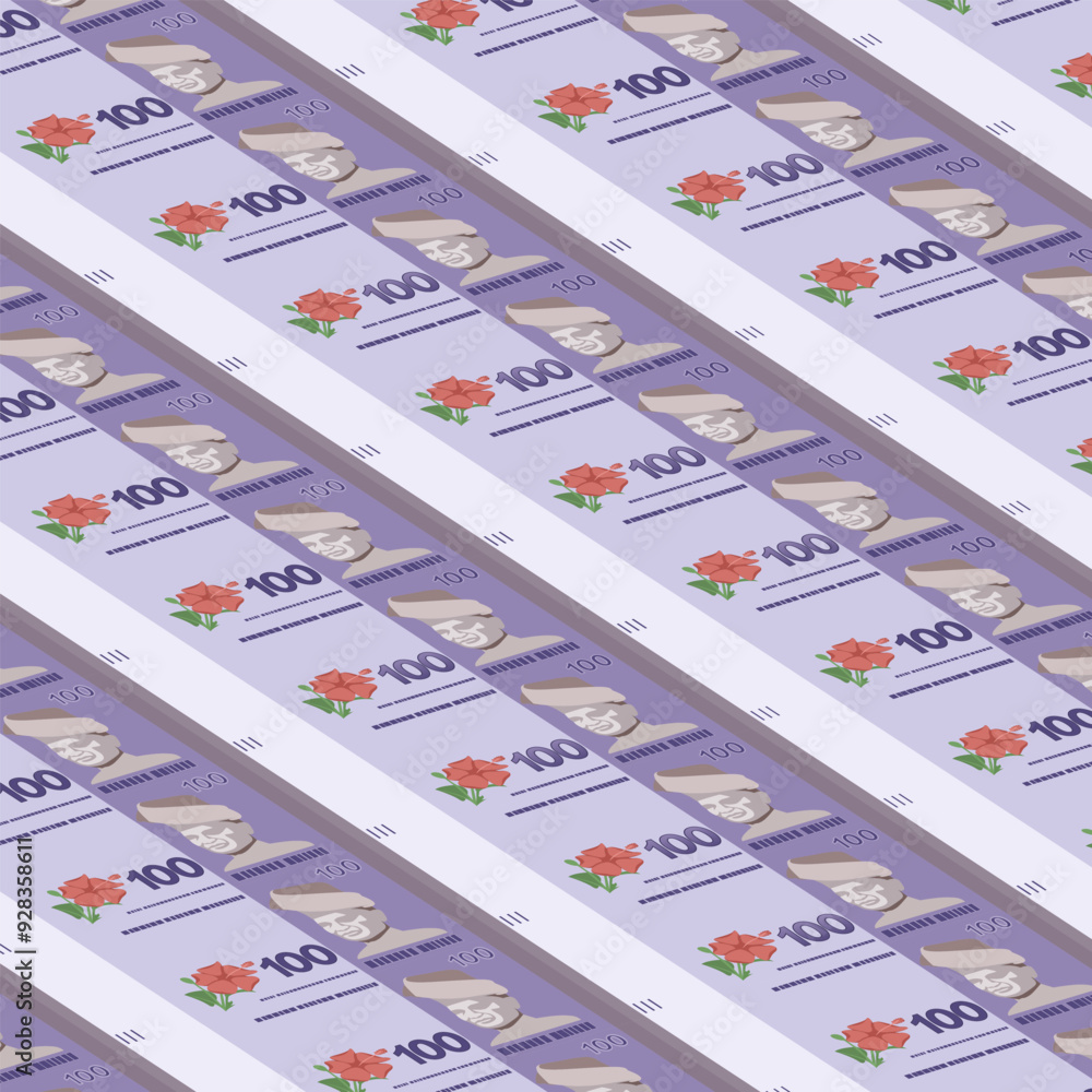Vetor de background full of Malaysia banknotes rm100 paper money. Sheet ...