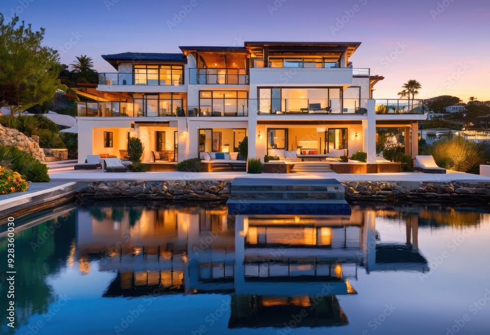 beautiful waterfront homes breathtaking sea views inviting outdoor ...