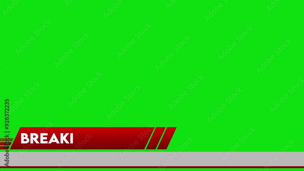 4K animation of modern cable TV news broadcast with breaking news with ...