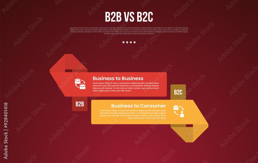B2B vs B2C business infographic for comparison data or versus with big ...