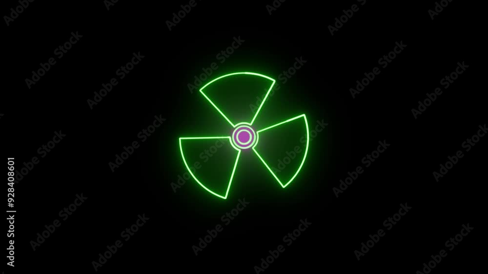 Vibrant Fan Icon Animation with Neon Glow Line – Eye-Catching Visual ...