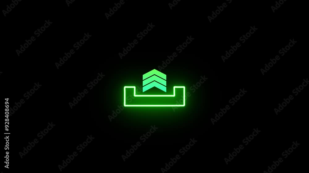 Dynamic Upload Button Icon Animation with Neon Glow Line – High-Quality ...