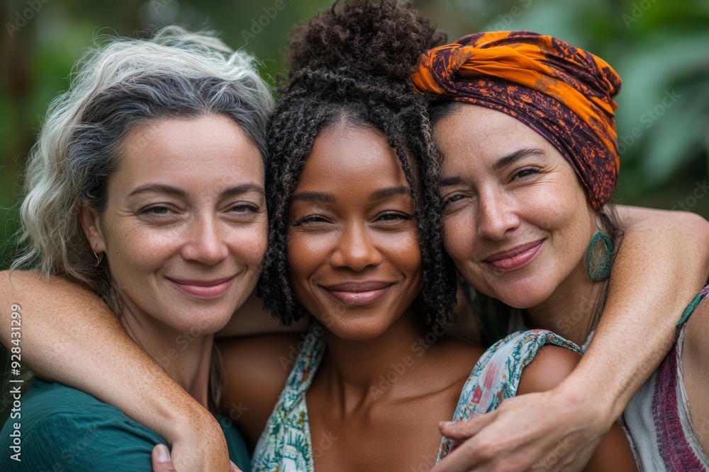 Multi generational women hugging each other outdoor - Multiracial ...