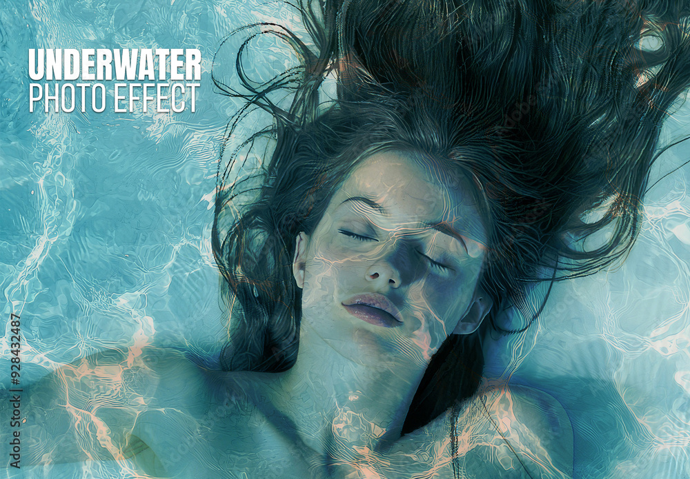 Underwater Photo Effect with AI Texture Stock Template | Adobe Stock