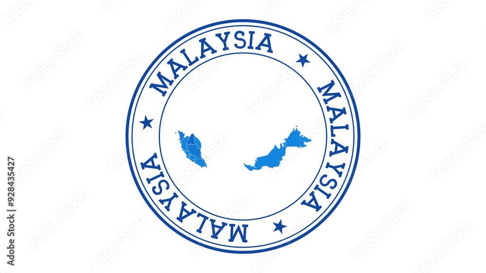 Malaysia intro. Badge with the circular name and map of country ...