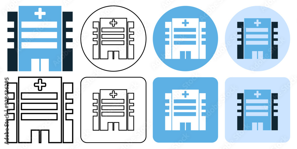 hospital building icon symbol ui and ux design, glyphs and stroke line ...