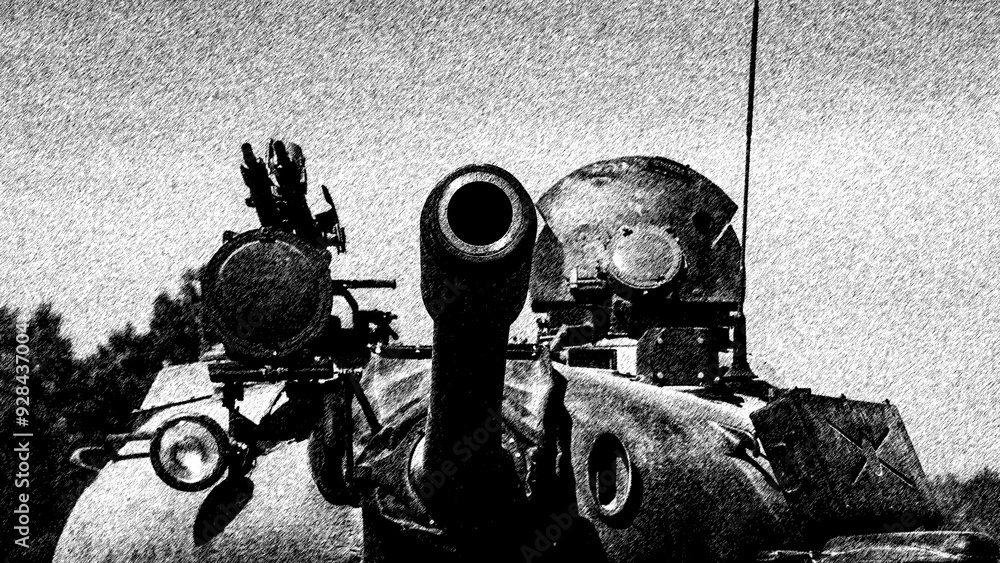 TANK - Armored military vehicle from Cold War period of Soviet (Russia ...