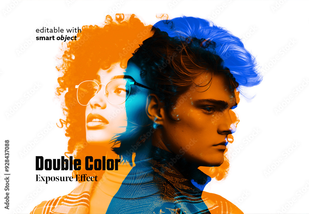 Double Color Exposure Effect Stock Template | Adobe Stock
