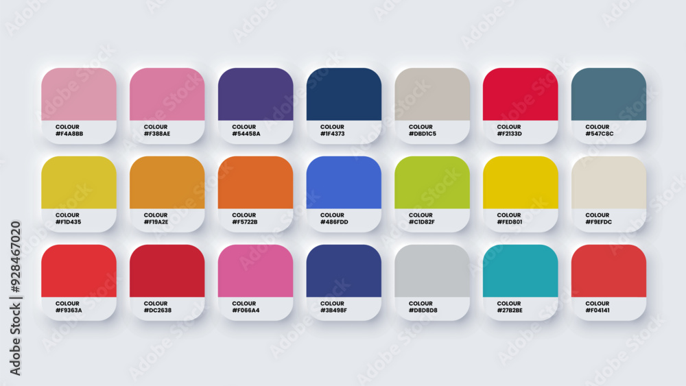 Color Palette, Colour Swatches in RGB, HEX Colors, Bright Colour in HEX ...