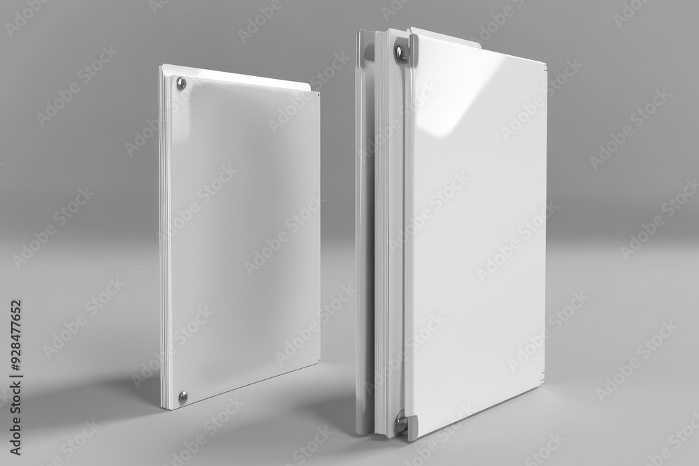 The A4 size reinforced folder has a letterhead inside. It is a mockup ...