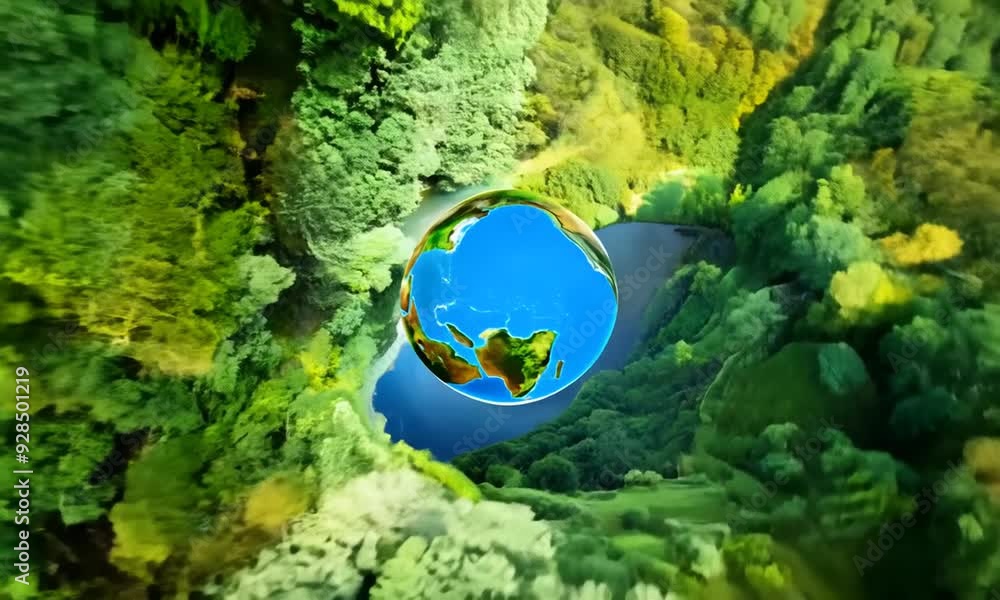 Earth Day Every Day: A vibrant globe, cradled by lush greenery, serves ...