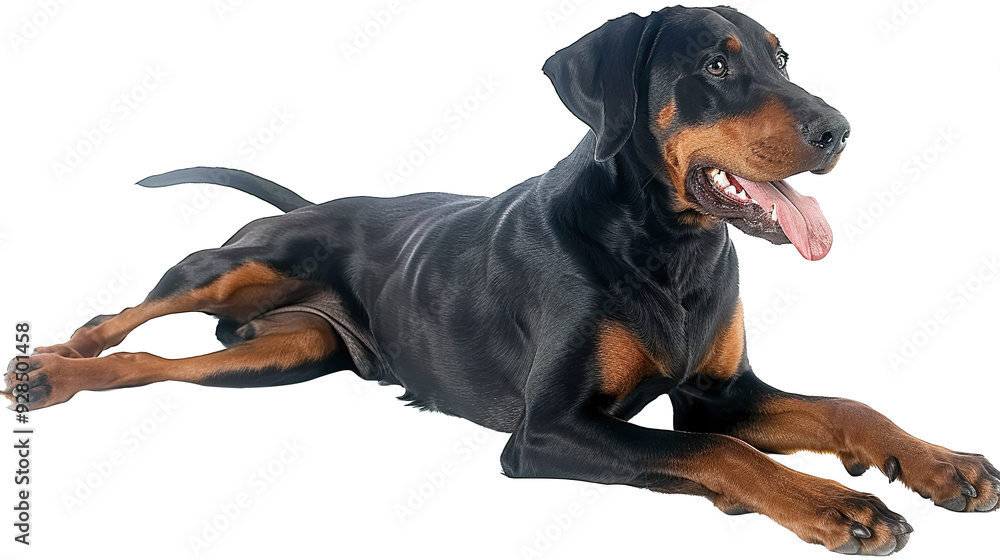 Doberman dog isolated on transparent background, PNG Stock Photo ...