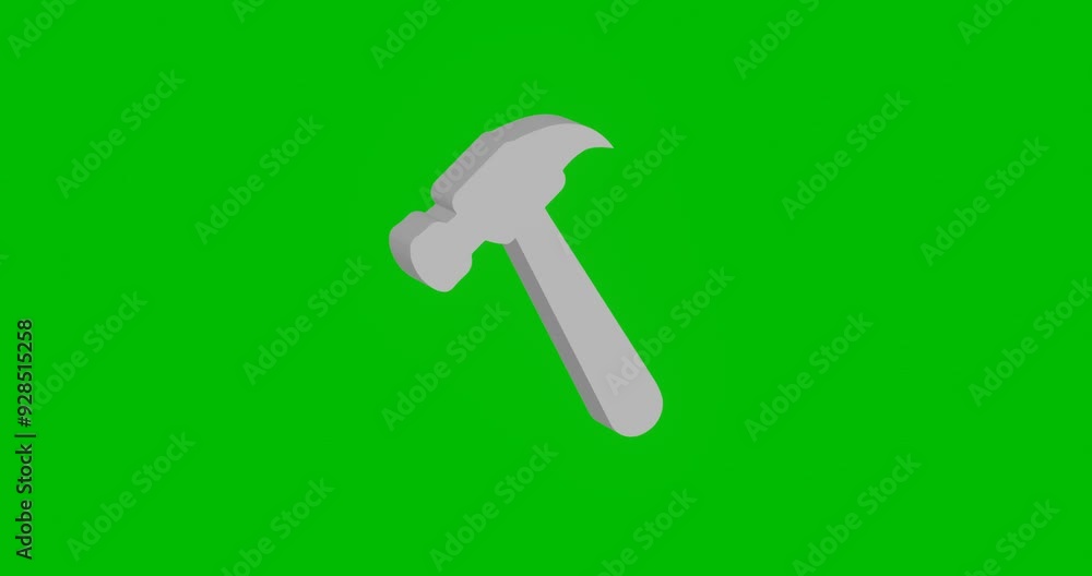 Animation of rotation of a white hammer symbol with shadow. Simple and ...
